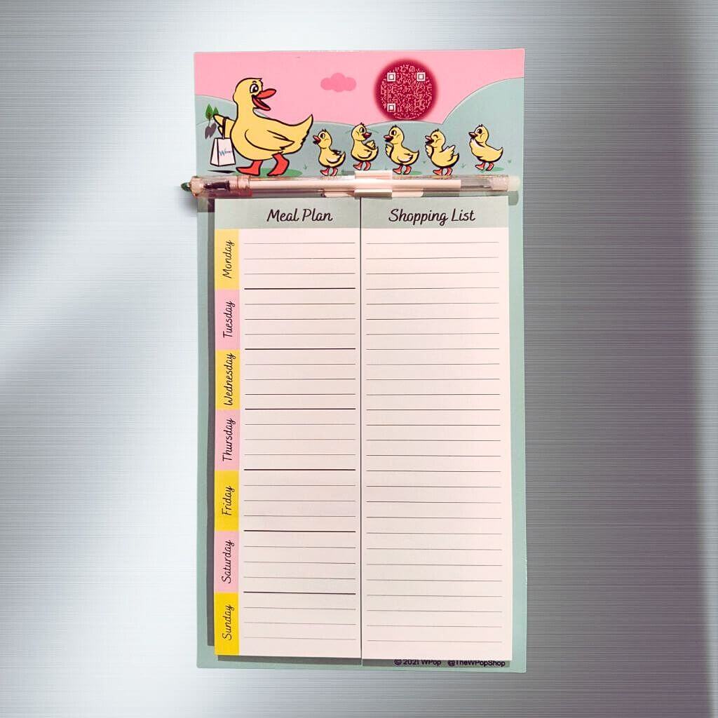 Magnetic Fridge Shopping List/Meal Planner + Erasable Gel Pen ...